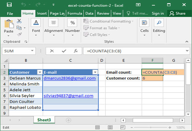 Using Excel s COUNTA Function Deskbright