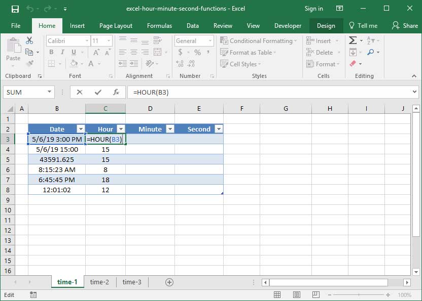 Excel s HOUR MINUTE And SECOND Functions Deskbright