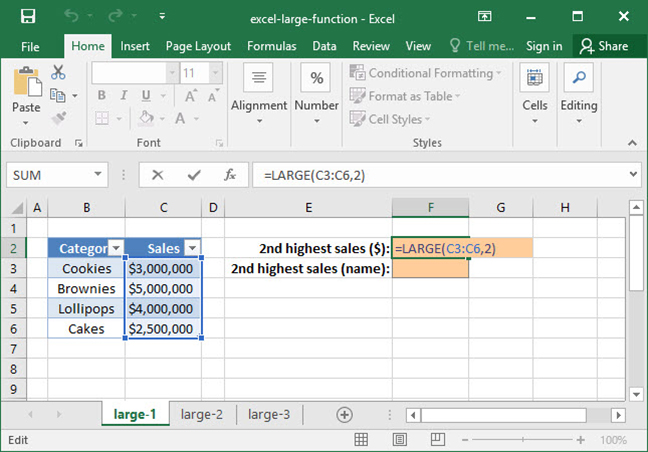 Using Excel s LARGE Function Deskbright