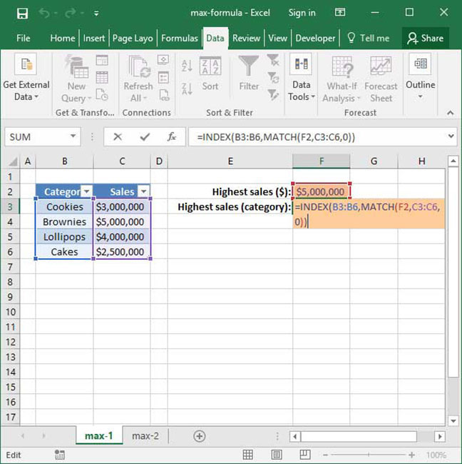 Using Excel s MAX Formula Deskbright